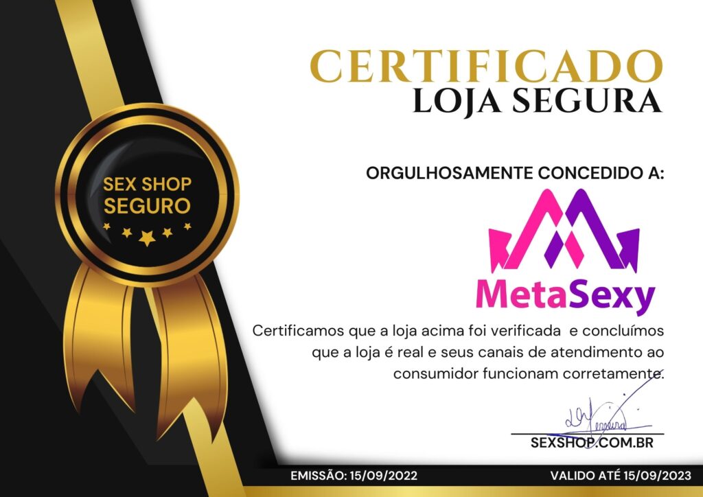 CERTIFICADO META SEXY – SEX SHOP